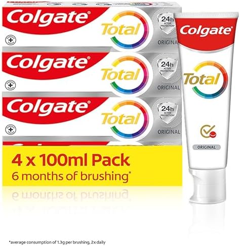 Colgate Total Original Toothpaste 4x100ml | Stronger 24-hour bacterial ...