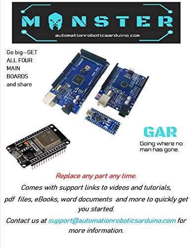 Gar Monster Starter Kit For Arduino Uno Mega Nano Complete Advanced Set W Esp32 25 Sensor