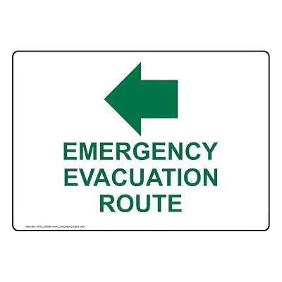 Emergency Evacuation Route [ Left Arrow ] Sign, 10x7 Australia | Ubuy