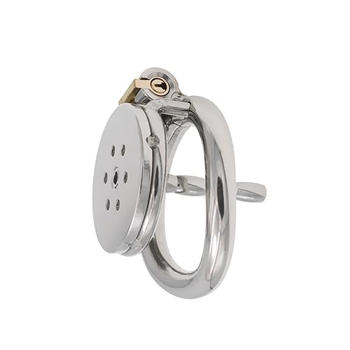 Flat Short Stainless Steel Chastity Lock Male Cage Chastity Device Male Metal Primary Cage with ...