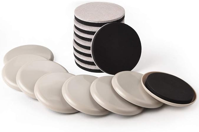 8PCS Furniture Sliders 3.5 Inch Plastic Sliders & 8PCS 3.5 Inch Felt ...