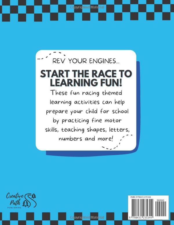 Race And Trace, Color, Cut And Paste: A Race Car Learning Activity Book ...