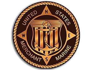 Amazon.com: American Vinyl Round Bronze Color Merchant Marine Sticker ...