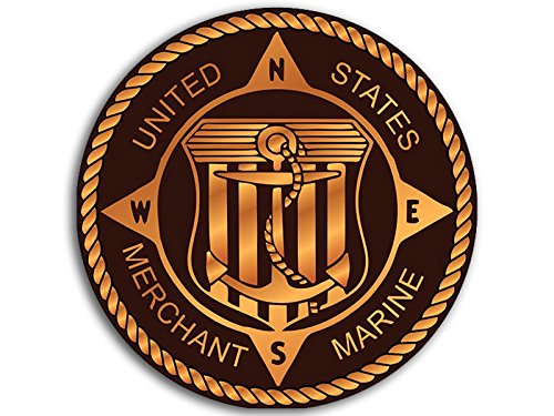 Amazon.com: American Vinyl Round Bronze Color Merchant Marine Sticker ...