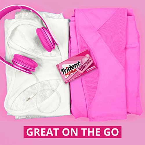 Trident Mega Bubblegum Sugar Free Gum, 9 Packs of 10 Pieces (90 Total ...