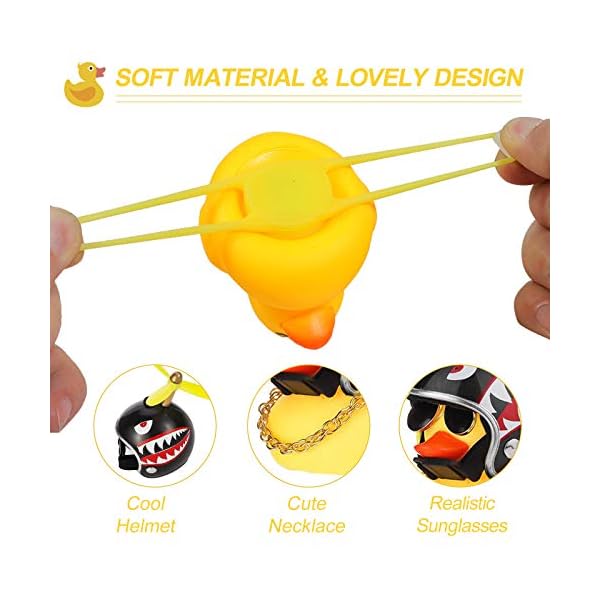 2 Pack Duck Bike Bell, Shining Duck Bicycle Horn Rubber Duck Handlebar ...