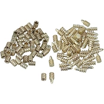 BQLZR 8x20mm Gold Zinc Alloy Table Leaf Dowel Aligner Pin Sets with ...