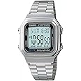 Amazon.com: Casio A178W-1A Men's Vintage Silver Tone Band Alarm Chronograph Digital Watch ...