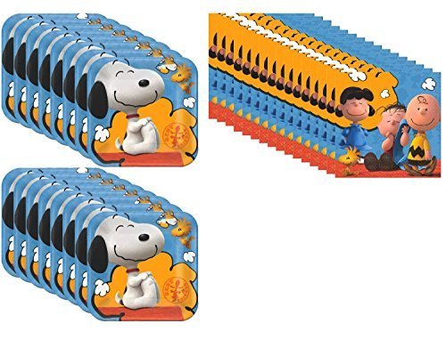 Buy Charlie Brown and Snoopy Peanuts Plates and Napkins For 16 Guests ...