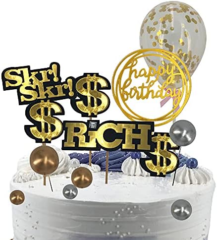 13Pcs Dollar Sign Cake Topper Kit Birthday Cake Cupcake Decorations For ...