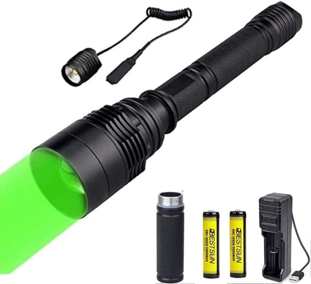 LUXJUMPER Green Hunting Torch, LED Torch with Green Light 300 Yards ...
