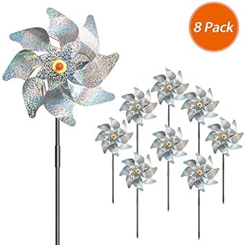 Amazon.com : Fanme Sparkly Silver Pinwheels Pin Wheel Holographic ...