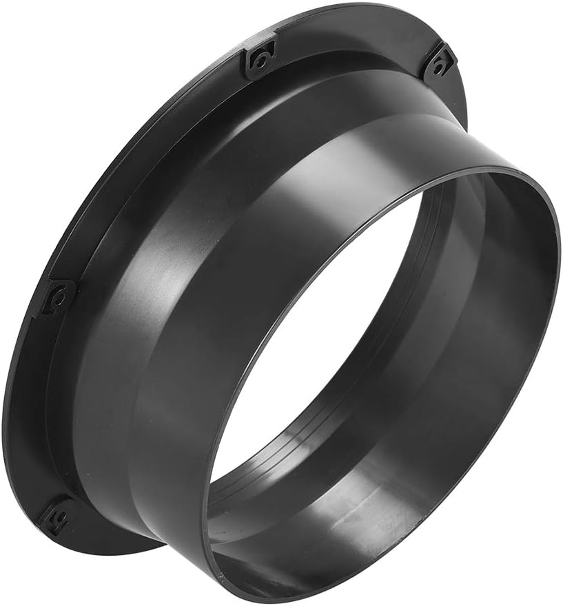 sourcing map Black Duct Connector Cone Flange ABS Plastic Air Outlet ...