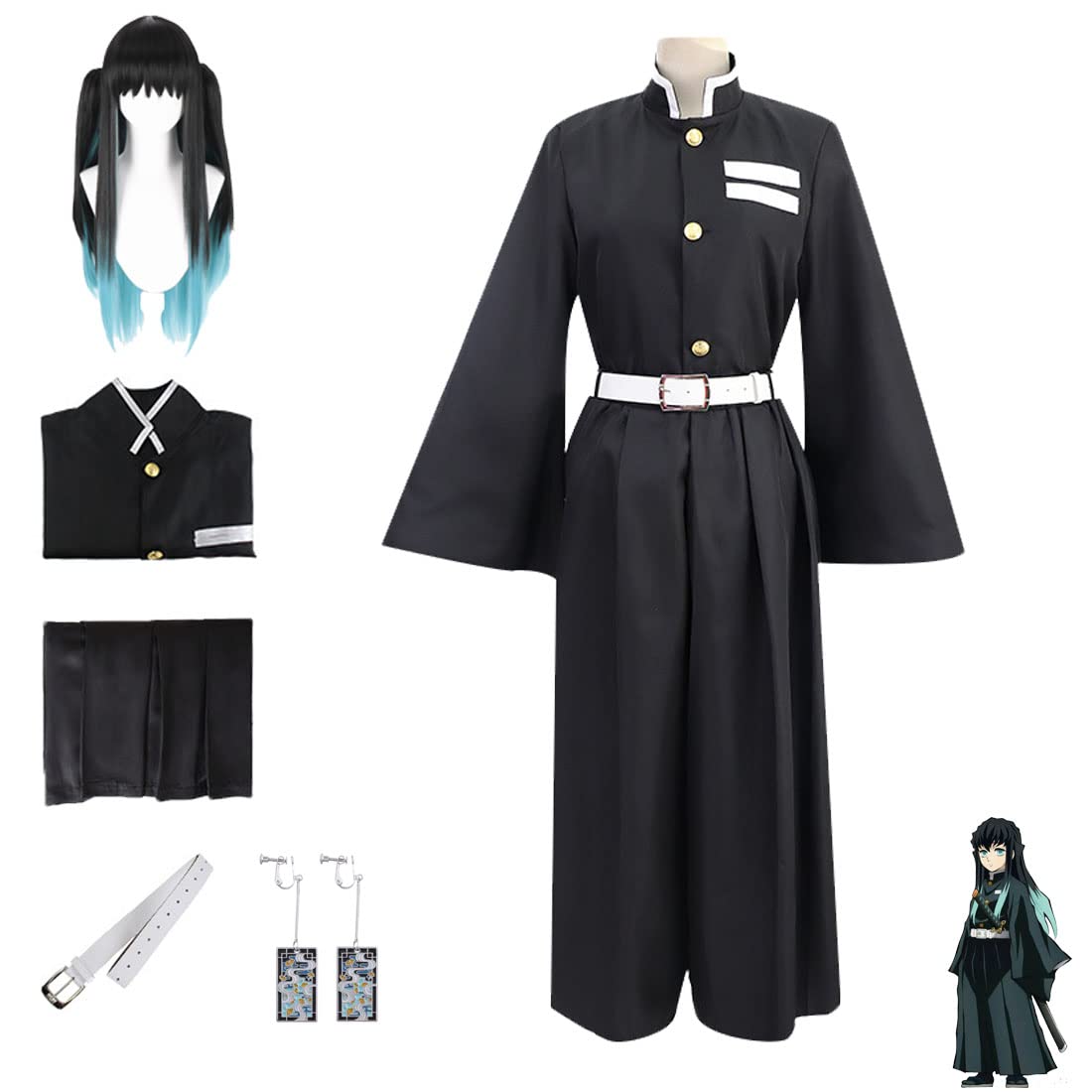 Mua UZAIN Mens Demon Muichiro Cosplay Costume Tokitou Muichirou Cosplay ...