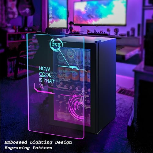 Mua HCK Gaming Mini Fridge 126 Can, Gaming Fridge with Cyberpubk RGB ...