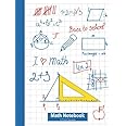 Math Notebook 1/2 Inch Squares: Lined Graph Paper Composition Notebook ...