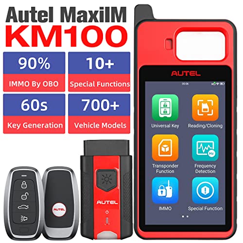 Autel MaxiIM KM100 Key Fob Programmer Immobilizer Tool with 2pcs Blank ...