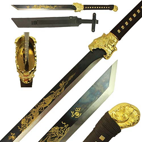 DTYES Full Handmade Sharp Single Edge Chinese JIn Yi Wei Sword Straight ...