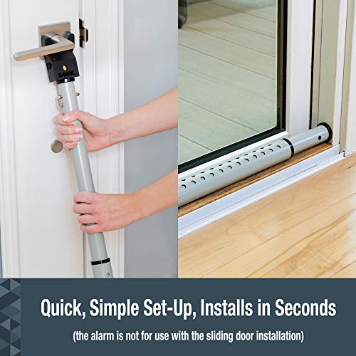 SABRE Adjustable Door Security Bar With Vibration Detecting Alarm ...