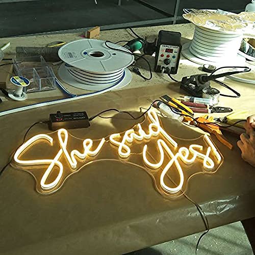 Large Neon Sign She Said Yes Led Neon Light Signs for Wall Neon Art ...