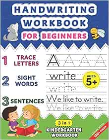 Handwriting Workbook for Beginners: Kindergarten Workbook with Letter ...
