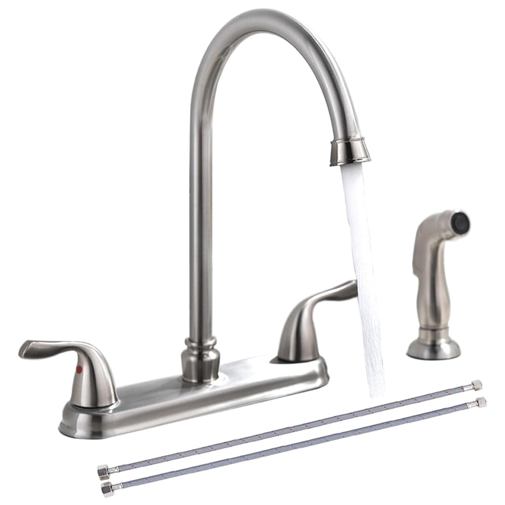SHACO Kitchen Faucet with Side Sprayer, Stainless Steel 2 Handle ...
