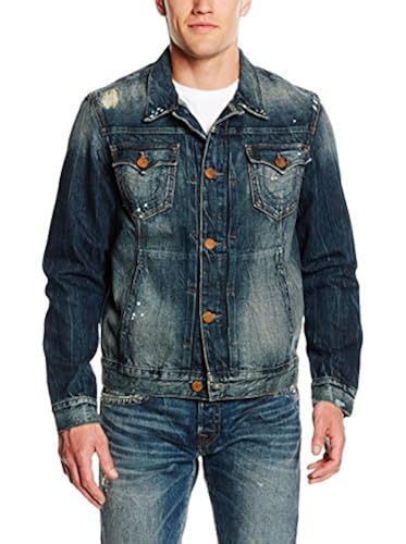 True Religion Men's Dylan Slim Fit Jean Jacket, Concrete Lake, Medium ...
