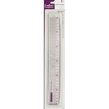 Crafter's Companion Metal Edge Acrylic Ruler Cutting Straight Edge-30cm ...