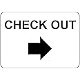 Amazon.com : Check Out Black On White W Right Arrow Vinyl Sticker Decal ...