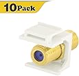Amazon.com: VCE (10 Pack) 3 GHz Gold-Plated RG6 Keystone Jack Insert,F ...