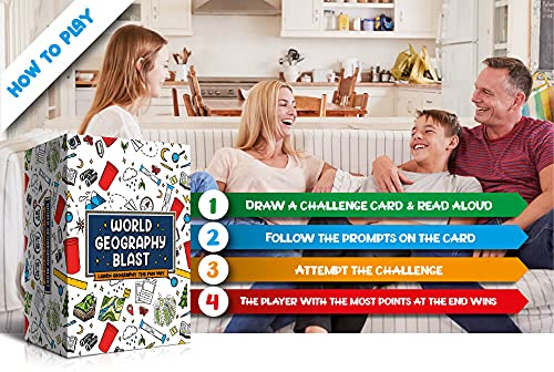 World Geography Card Game - Fun Educational Board Game for Kids, Teens ...