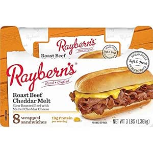 Rayberns Roast Beef Cheddar Melt Wrapped Sandwich - Display -- 8 per ...