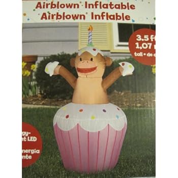 Amazon.com: Gemmy Airblown Inflatable Happy Birthday Cupcake with Sock ...