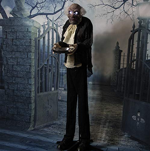 Haunted Hill Farm HHMAN-1FLSA Life-Size Animated Moaning Butler Prop ...