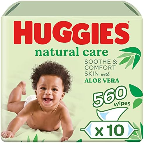 Huggies Natural Baby Wipes, Aloe Vera Wipes, 10 Pack x 56 Wipes (560 ...
