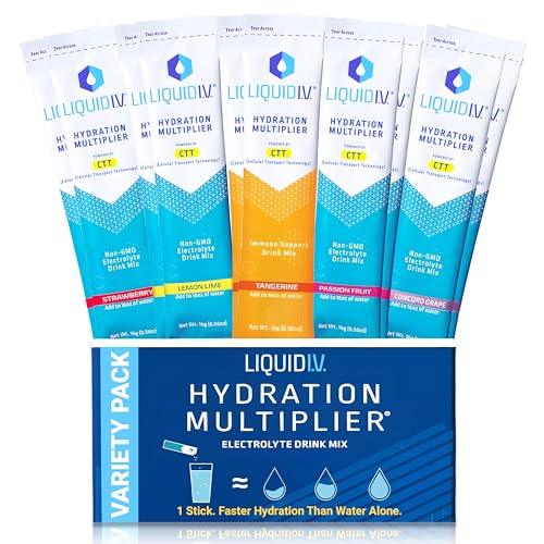 Liquid IV Variety Pack - 5 Flavors, IV Hydration Packets, Electrolytes ...
