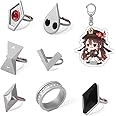 PPONE 7PCS Hu Tao Ring Set with Hu Tao Keychain,Genshin Impact Hutao ...
