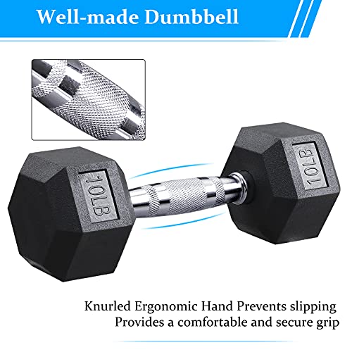 KICODE Dumbbell Set of 2, Hex Dumbbell Free Weights PVC Coated Solid ...