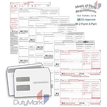 Amazon.com : Employee W-2 Laser Forms (W2) (4-Part) Kit with Self Seal ...