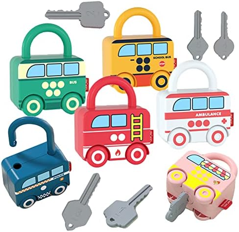 Adurello Kids Learning Locks with Keys Montessori Toy Cars Early ...