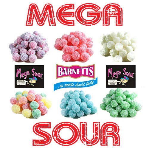 Barnetts Mega Sour Sweets Variety Pack 6 X 100g Bags Super Sour barnetts-mega-sour-sweets-variety-pack-6-x-100g-bags-super-sour