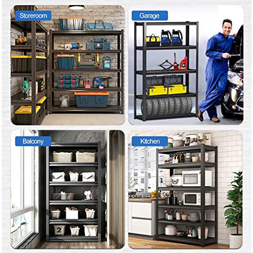 5 Tier Garage Shelving, Storage Shelves Heavy Duty Shelving, Adjustable ...