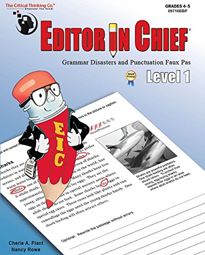 The Critical Thinking Co. Editor in Chief Level 1 Workbook - Grammar ...