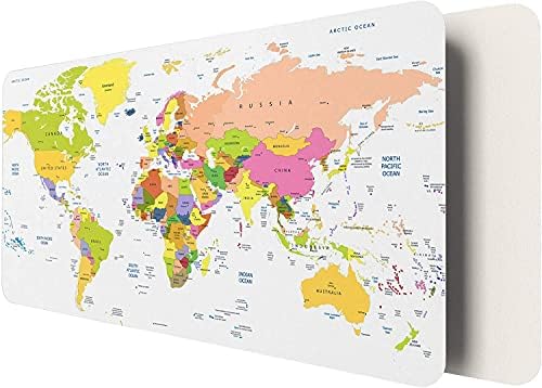 Sultan’s Grand World Map Desk Mat Desk Pad, Non Slip Rubber Base Mouse ...
