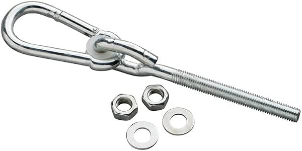 Perno Swing King + gancho mosquetón 10 cm galvanizado para marco de ...