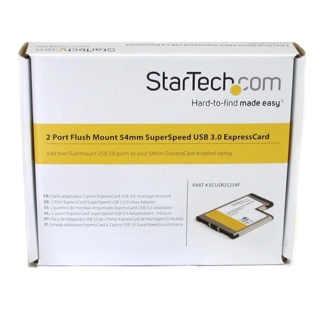 StarTech.com 2 Port Flush Mount ExpressCard 54mm SuperSpeed USB 3.0 ...