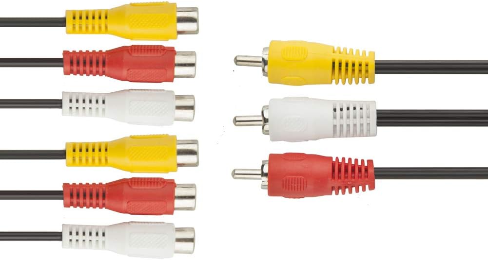 TENINYU 3 RCA Cable Splitter, 3 RCA Male to 6 RCA Female Plug AV ...