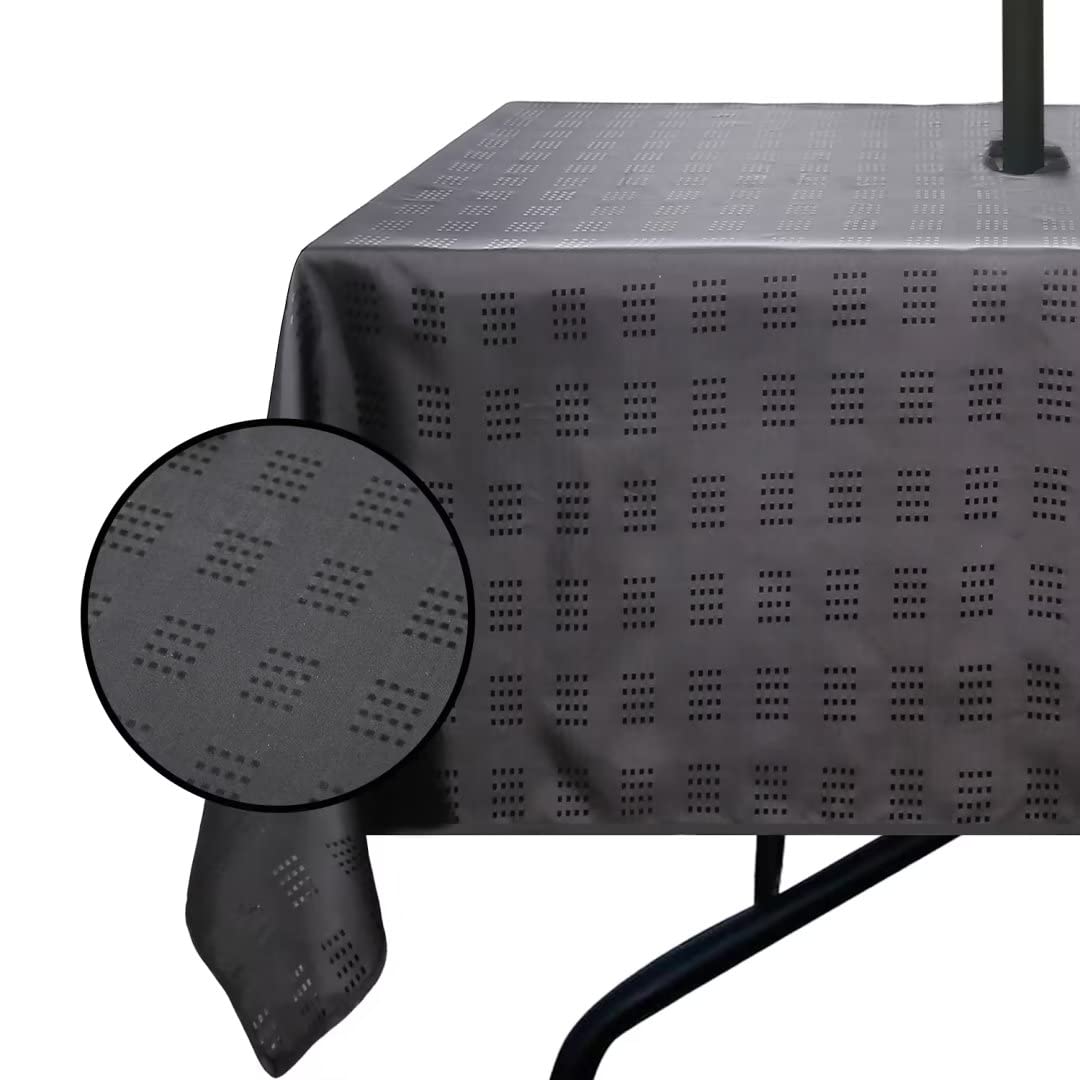 SpaceDresser Jacquard Square Outdoor Tablecloth with Umbrella Hole ...