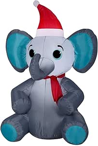 Amazon.com: Christmas Inflatable Elephant With Santa Hat And Scarf By ...