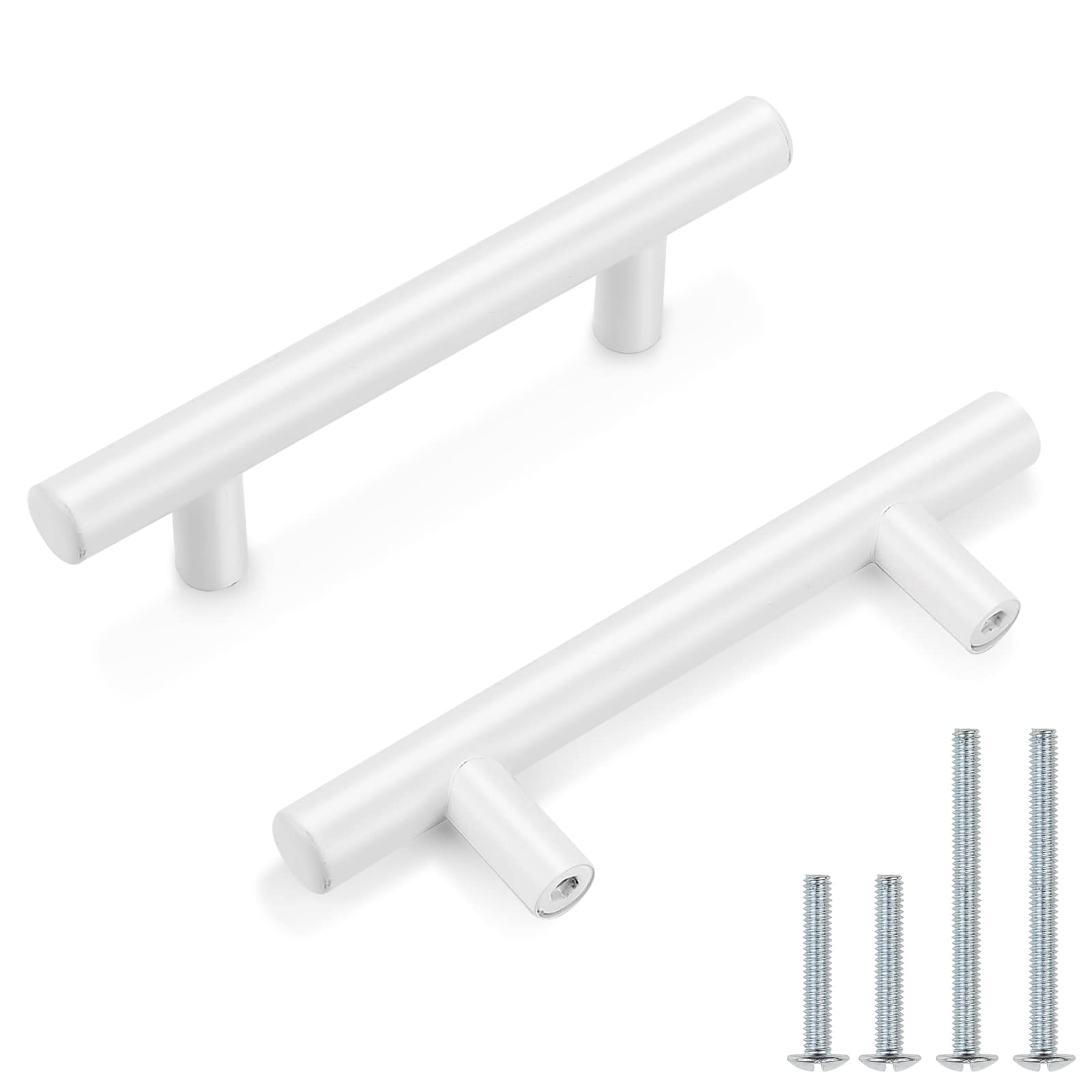 Probrico 10 Pack| White Cabinet Pulls 3 Inch Modern Cabinet Hardware ...